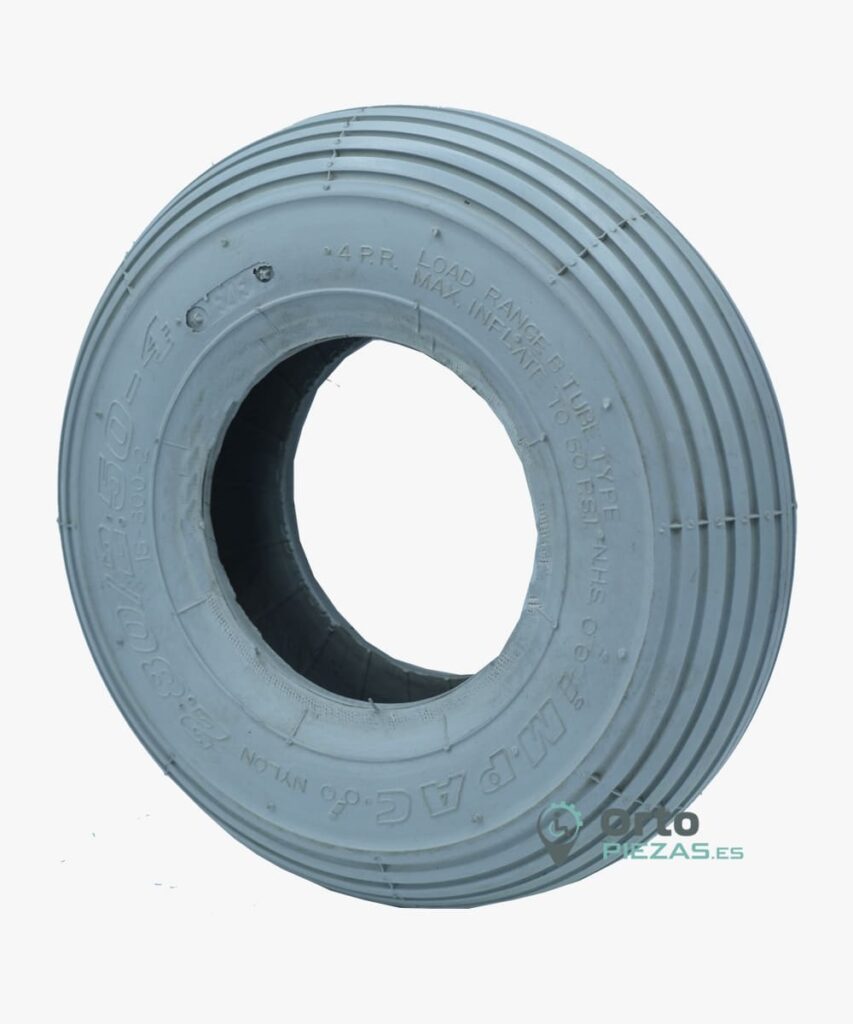 Cubierta neumática rueda 9" 2.80/2.50-4 4 PR color gris - Ortopiezas